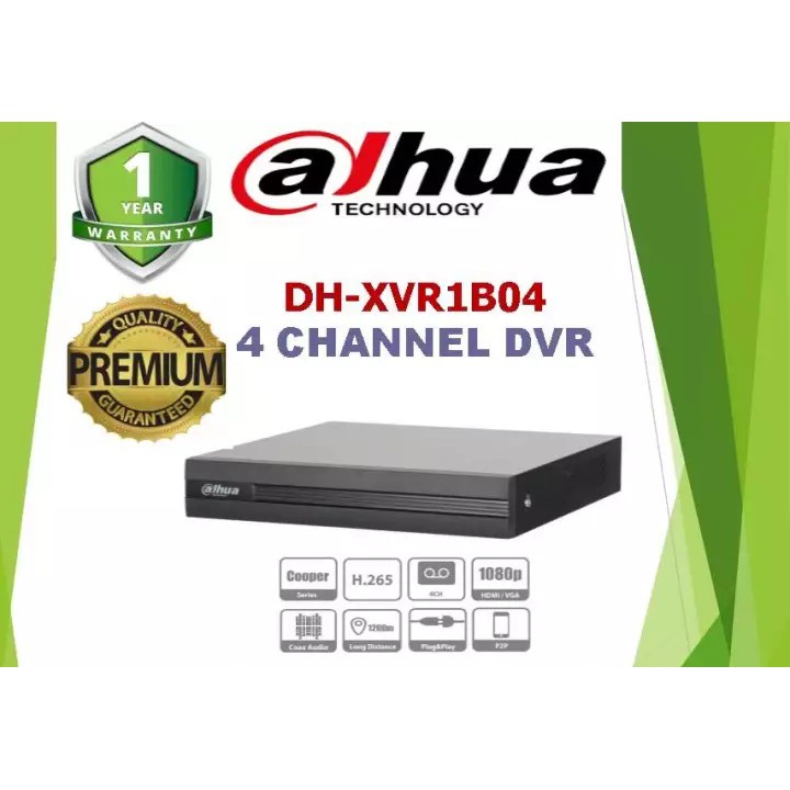 4 Channel Dahua DVR XVR1B04 Facial Recognition Digital Video Recorder 4CH DVR XVR1B04-I DH ...