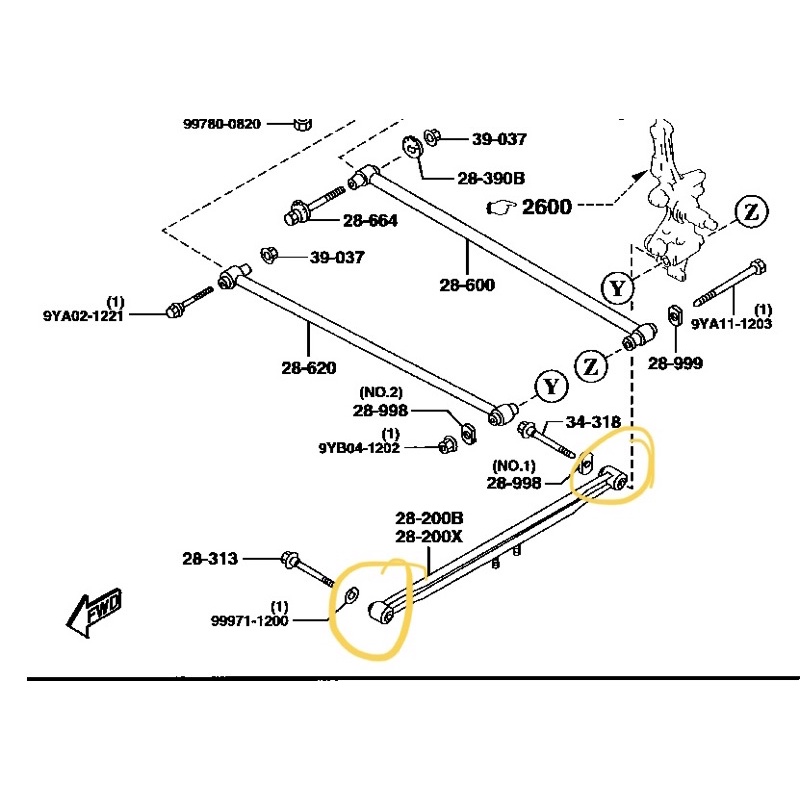 MAZDA PREMACY CP, LYNX 02 REAR LOWER TRAILING ARM BUSH JAPAN | Shopee ...