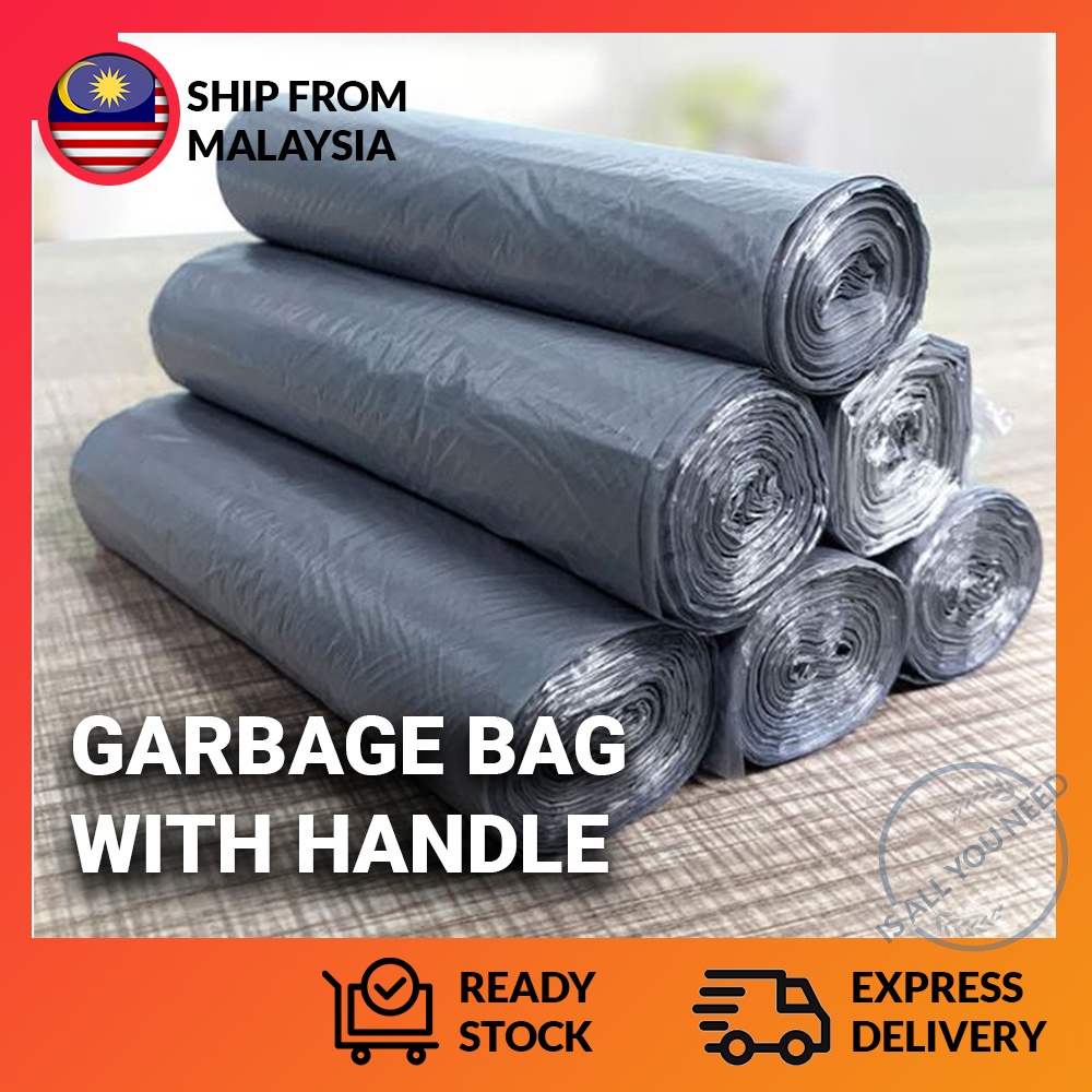Garbage Bag with Handle 100pcs Not Easy to Break Easy To Tear Light ...