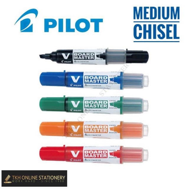 Pilot VBoard Whiteboard Master Marker Pen Medium( Chisel ) | Shopee ...