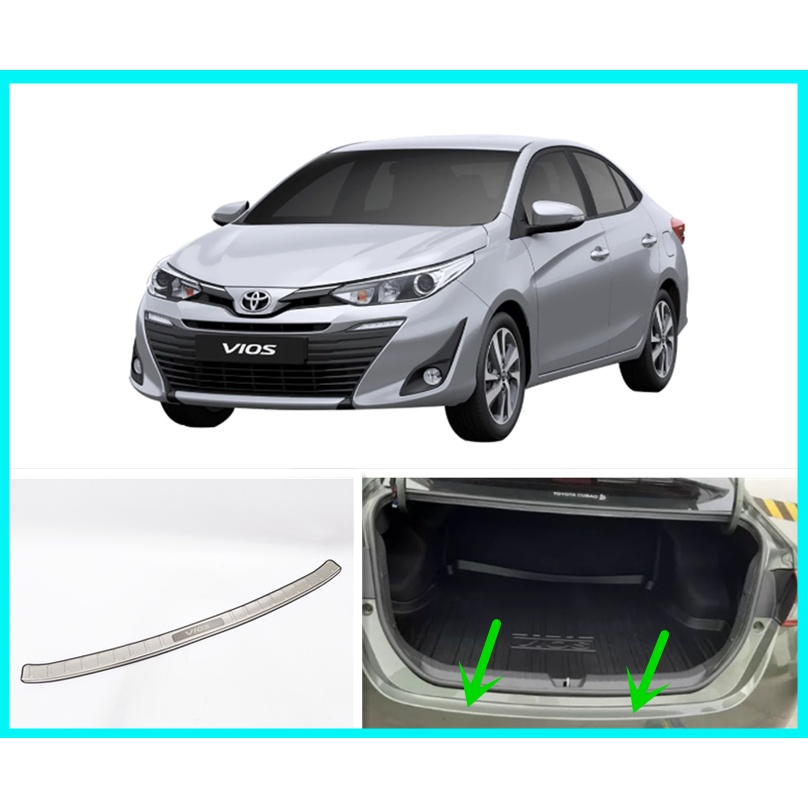 TOYOTA VIOS 2019 - 2022 Rear Bumper Guard Trunk Protector Stainless ...