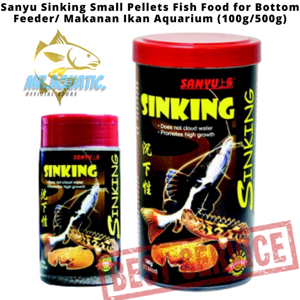 Sanyu Sinking Small Pellets Fish Food for Bottom Feeder/ Makanan Ikan ...