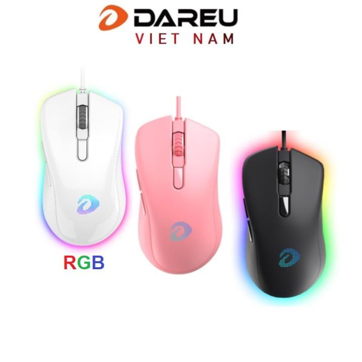 Dareu em908 pink / black / white gaming mouse (rgb led bravo sensor ...