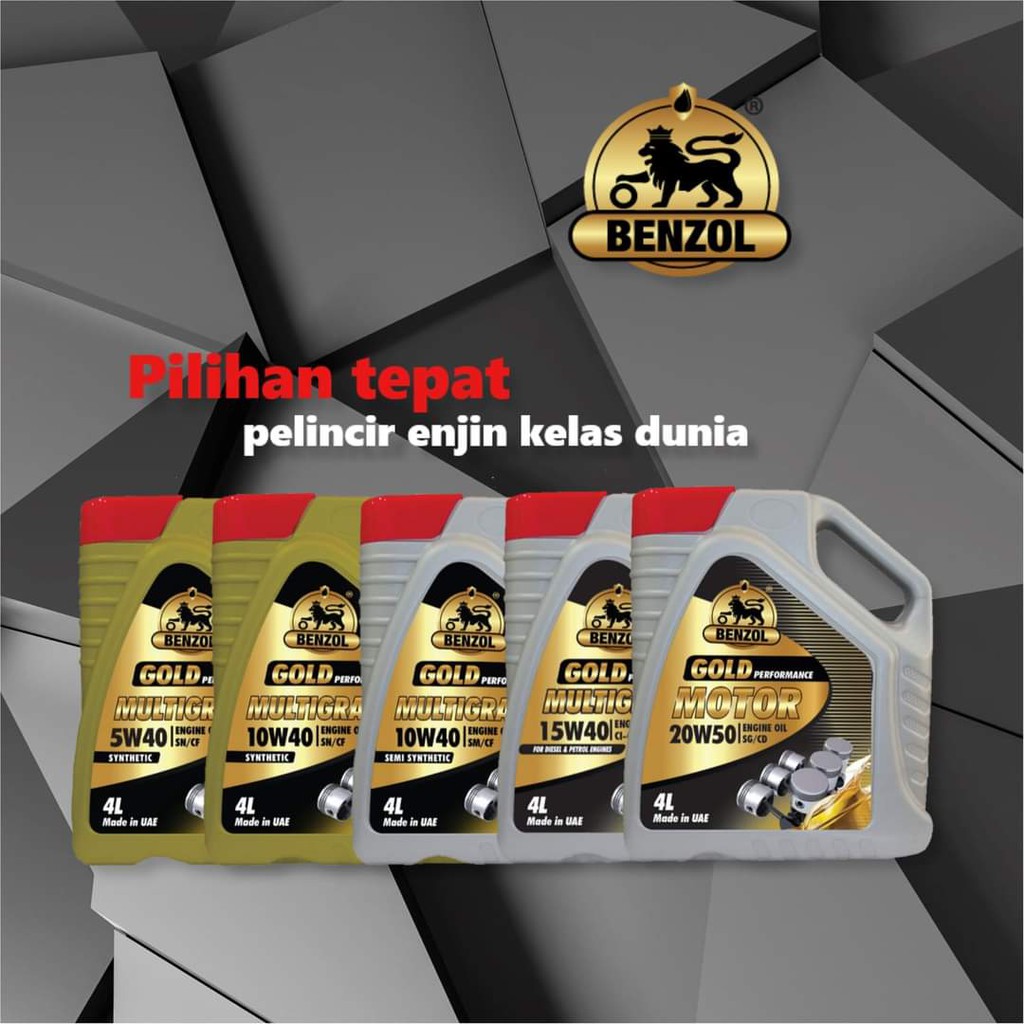 4ltr Engine Oil BENZOL GOLD PERFOMANCE SAE 20W 50 SL | Shopee Malaysia