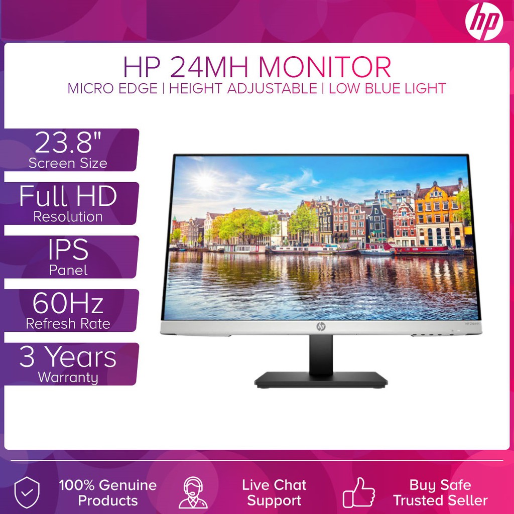 HP 24mh 23.8-inch IPS Display with LED Backlight Monitor | Shopee Malaysia