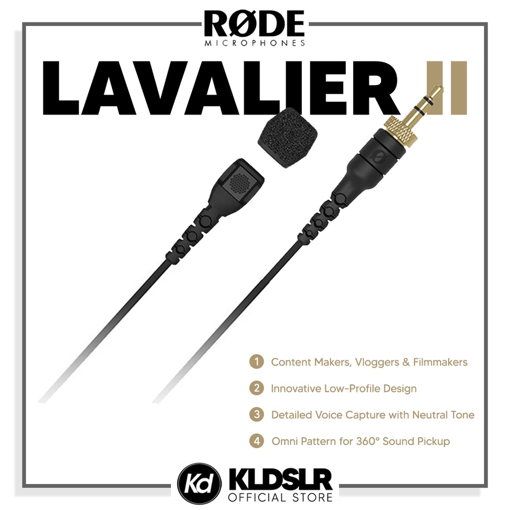 Rode Lavalier II Omnidirectional Lavalier Microphone (Black) | Shopee ...