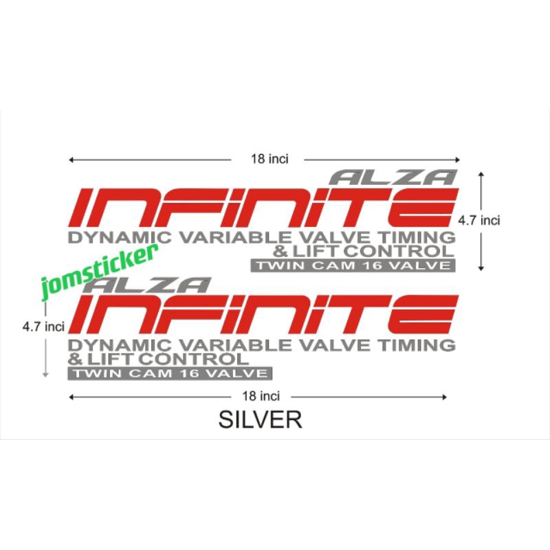 Sticker Kereta Pintu Belakang PERODUA Alza DVVT-1set- 2pc(18inchi kiri ...