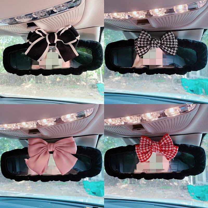Car Interior Rearview Mirror Decoration Set Goddess Creative Bowknot ...