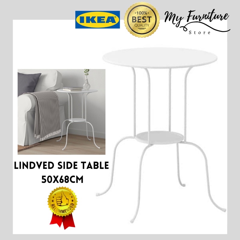 IKEA LINDVED Side Table White 50X68cm MEJA SISI PUTIH | Shopee Malaysia