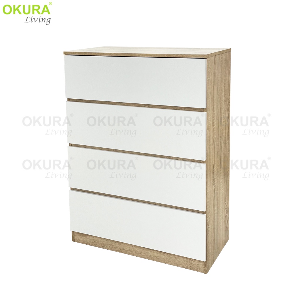 OKURA Bigger Size Chest Drawer with 4 Layer Drawer Storage Cabinet ...