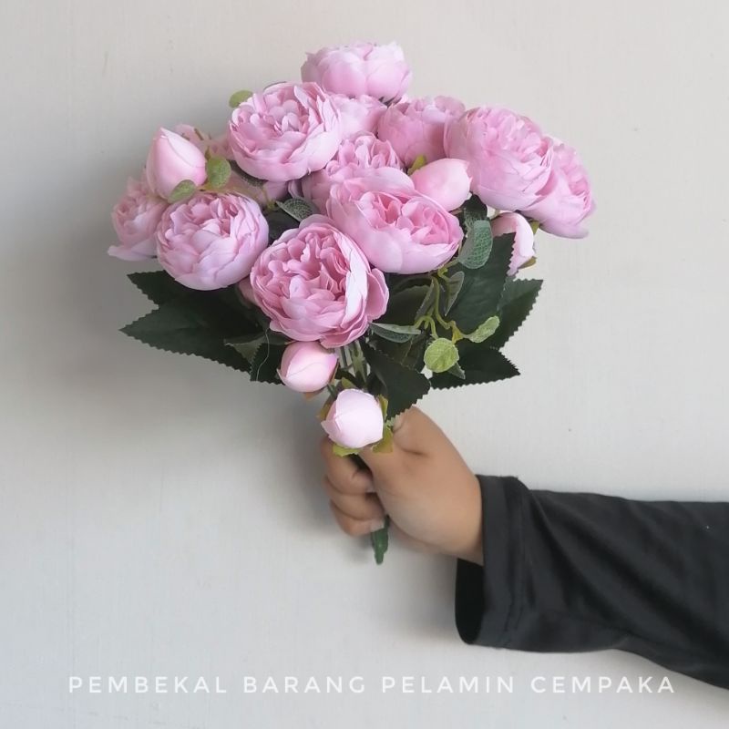 Korean Peony Flower for Wedding Engagement Hand Bouquet | Bunga Tangan ...