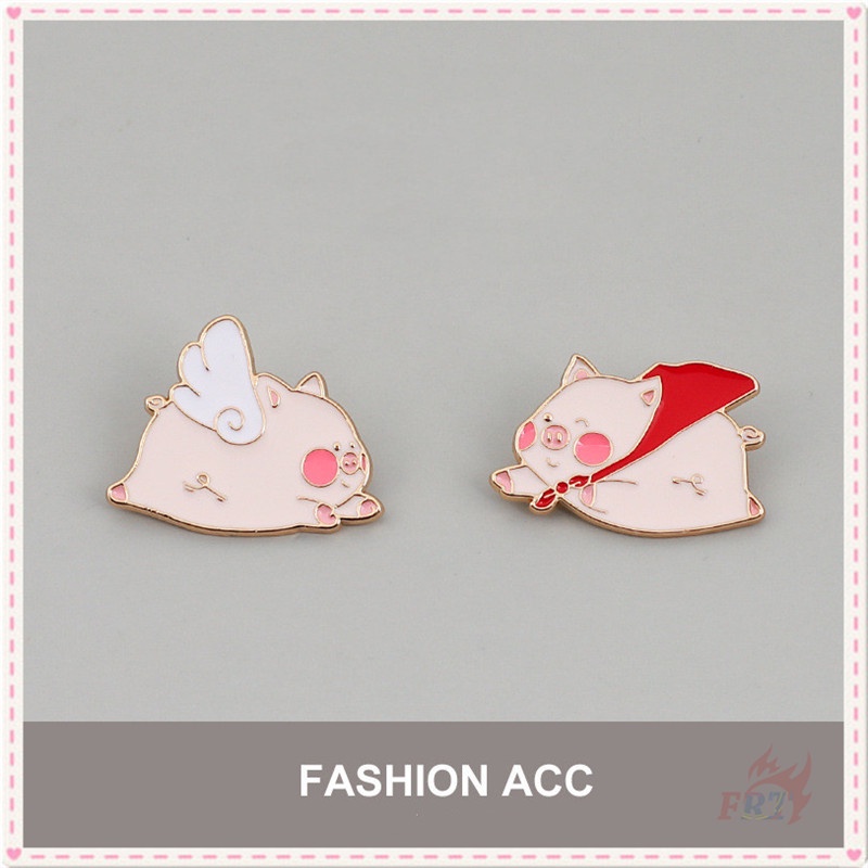 Pig Pig Man Brooches ★ 1Pc Cute Cartoon Animals Fashion Doodle Enamel ...
