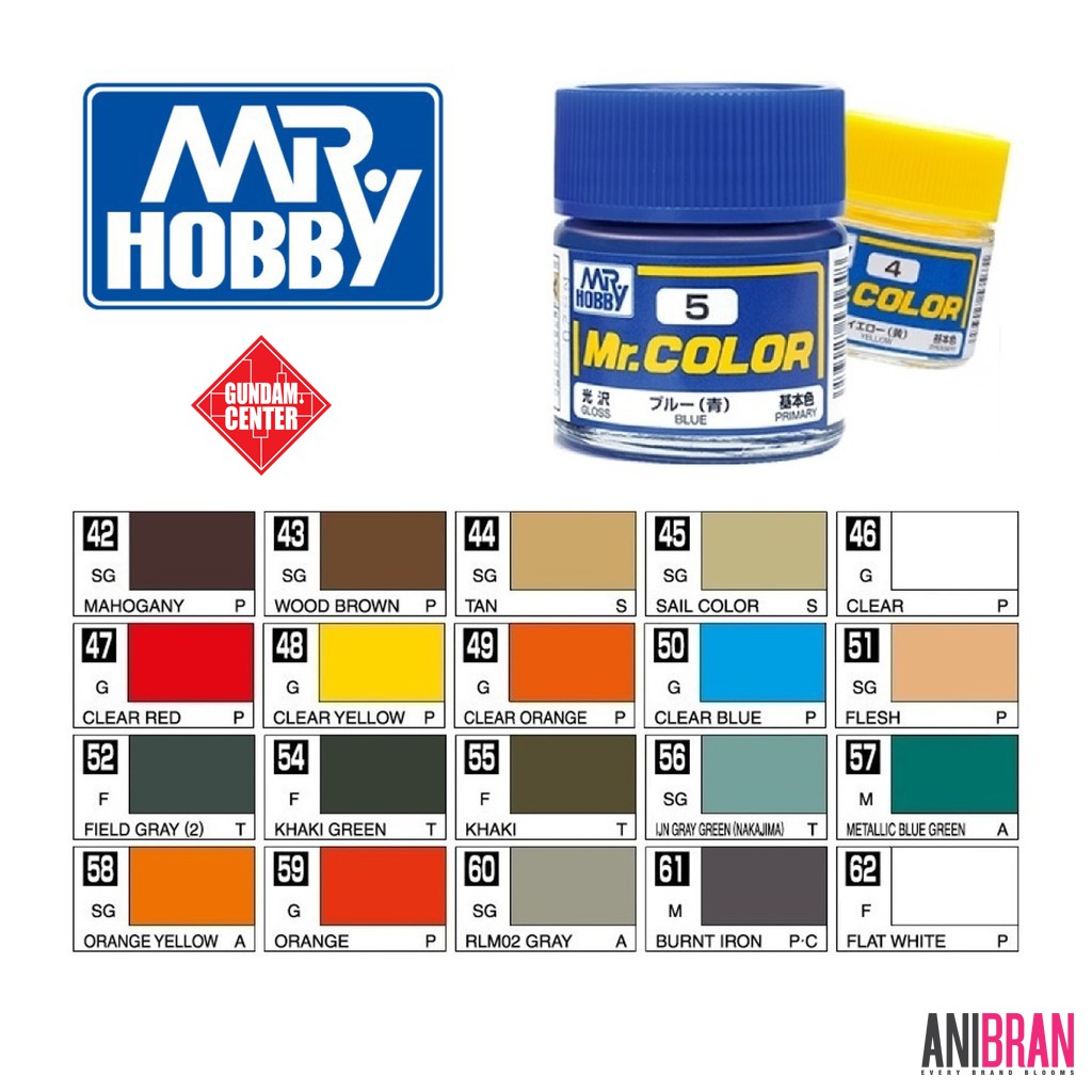 Mr Hobby 10ml Mr Color C42 - C62 Model Kit Gunpla Gundam Custom Paint ...