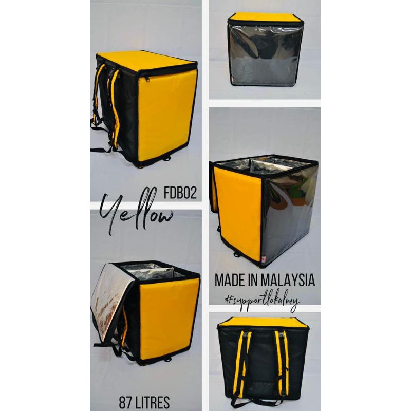 87 liter delivery bag yellow waterproof / READY STOCK / food delivery ...