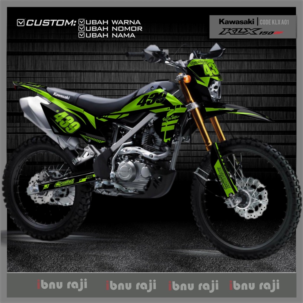 Klx 150 Bf full Body decal, custom design, name, color, sponsor number ...