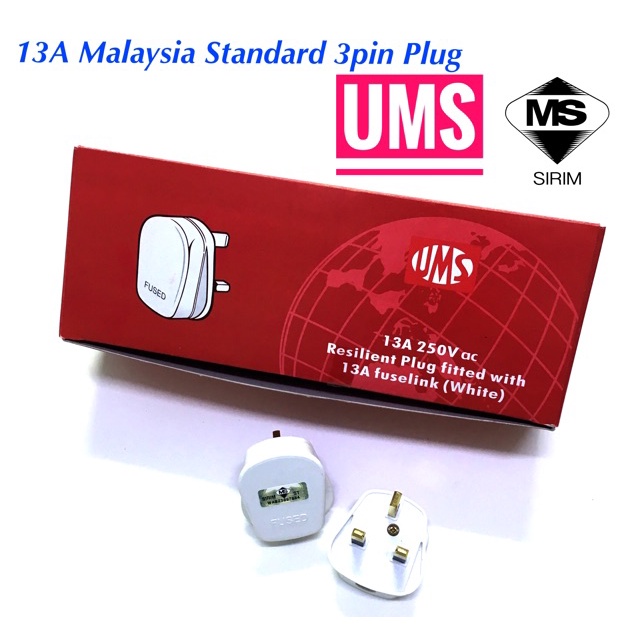 UMS SIRIM PLUG TOP 13A 3PIN PLUGTOP 3 PIN PLUG PT130R 100% ORIGINAL 三脚插头 250V | Shopee Malaysia