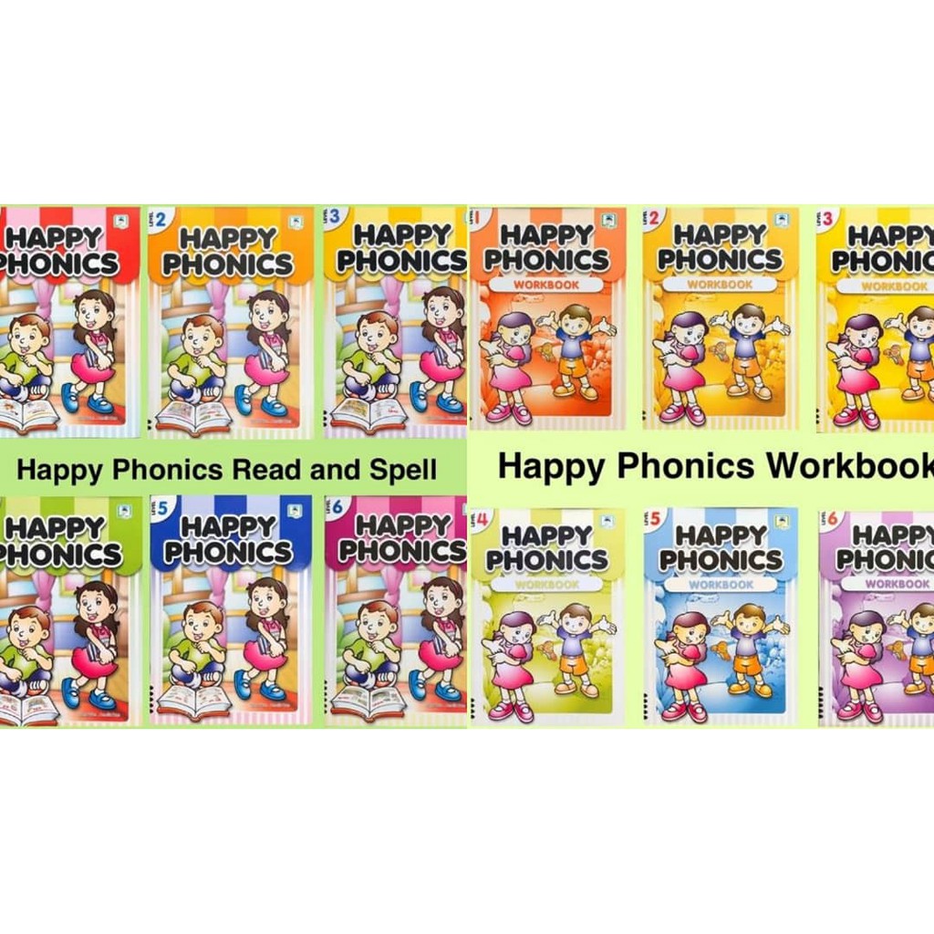 Happy Phonics Reader & Workbook Level 1-6 ( Daya / 2020) | Shopee Malaysia