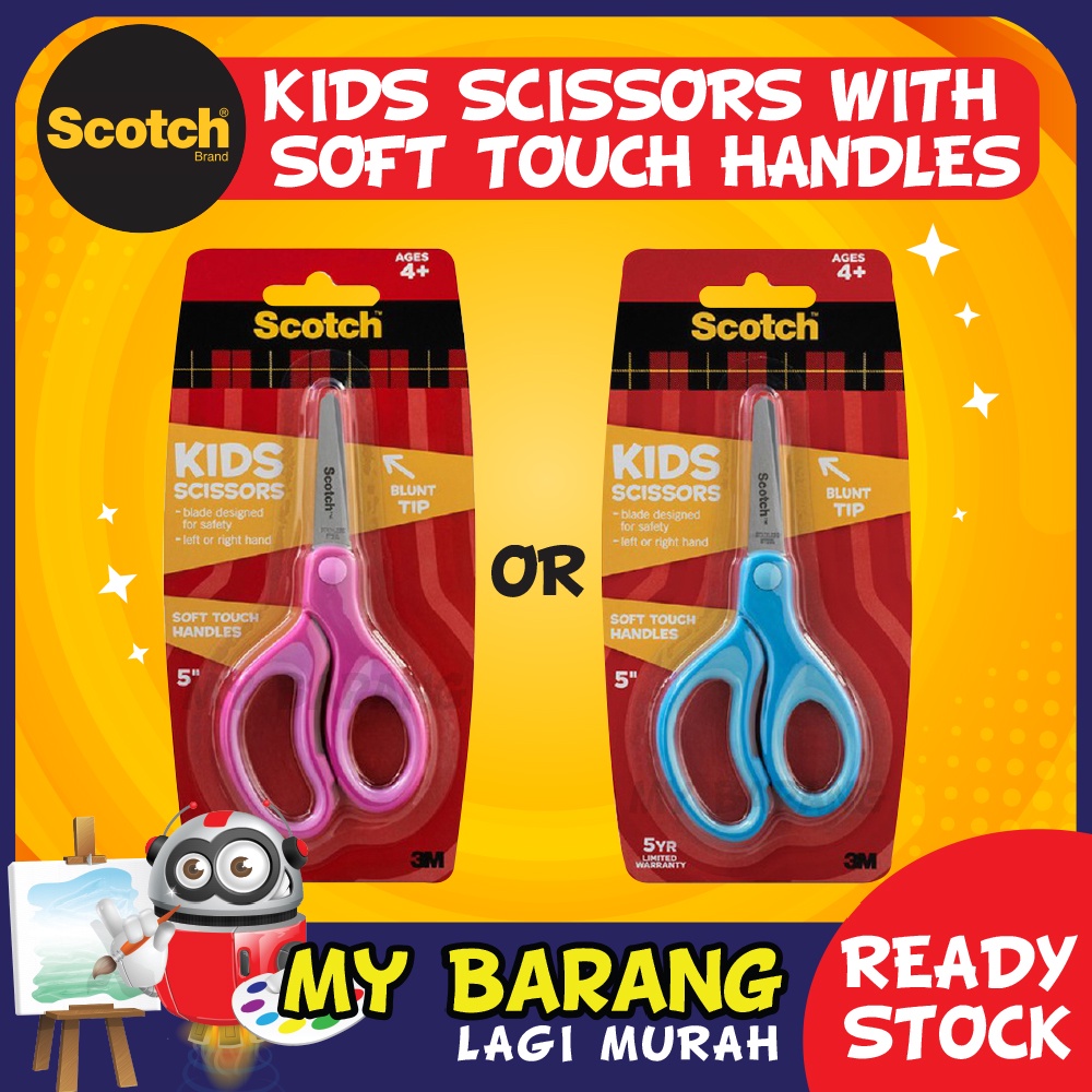 3M Scotch 1442B Kids Scissors with Soft Touch Handles/Stationery 1442 5 ...