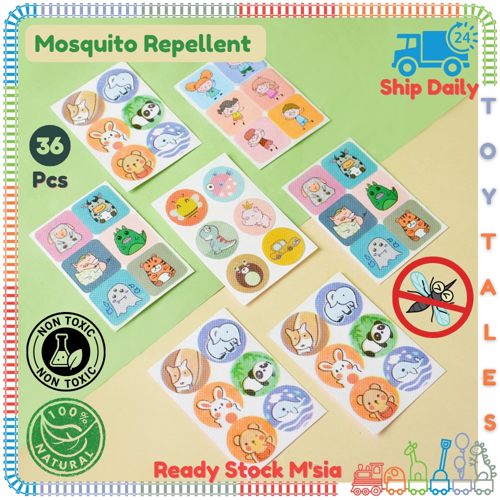 Kids Anti Mosquito Repellent Patch [36ps Pack] Non Toxic Natural Plant ...