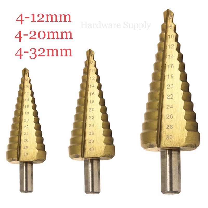 Step Drill Bit 4-12mm / 4-20mm / 4-32mm | Shopee Malaysia