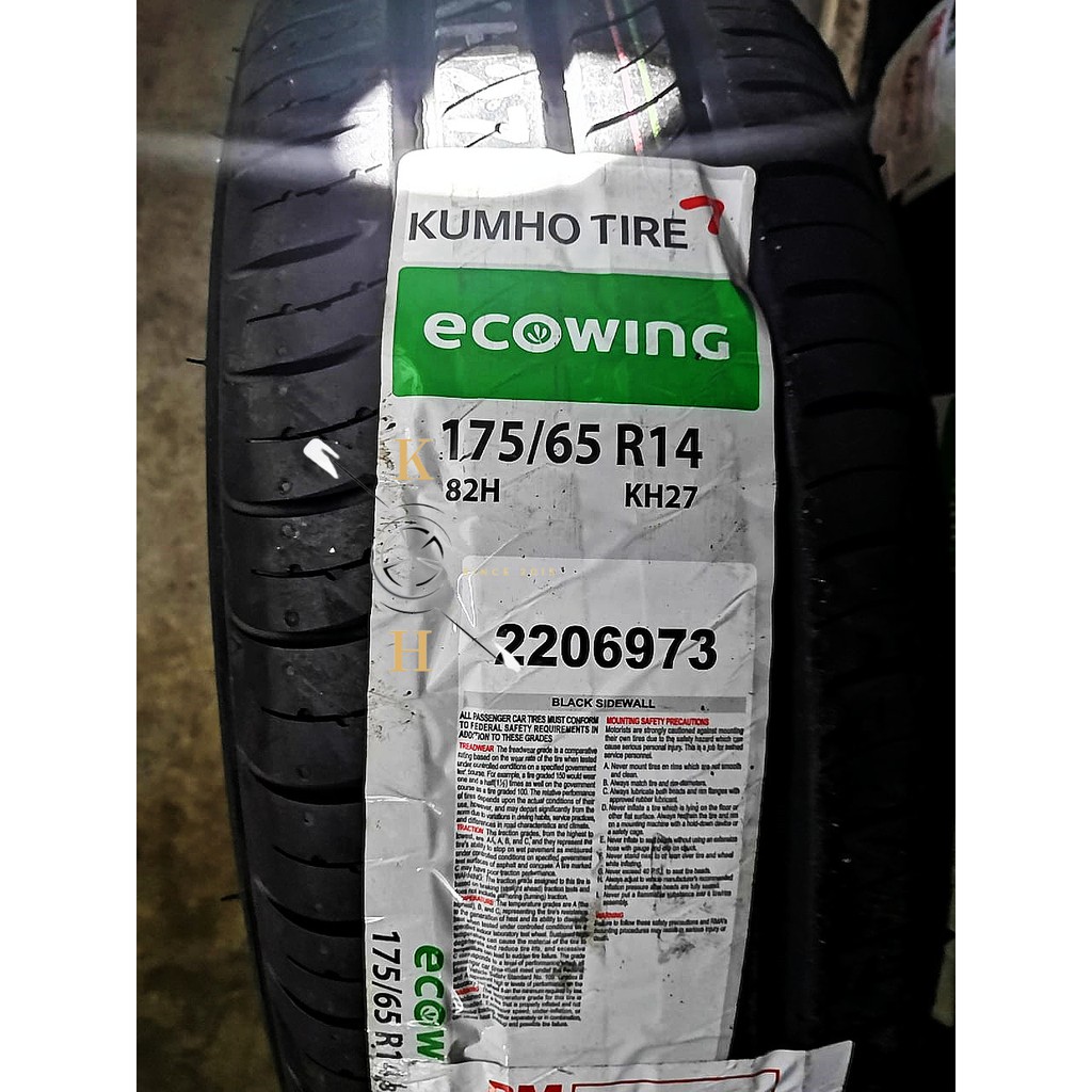 KUMHO TAYAR - MADE IN VIETNAM - ECOWING KH27 175/70R13 , 175/65R14 and 185/60R14 82H - Ready ...