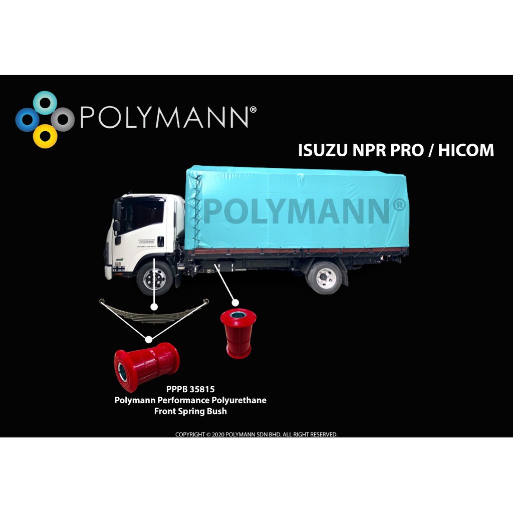 Polymann Isuzu NPR Pro / Hicom FRONT Polyurethane Spring PU Bush (Not ...