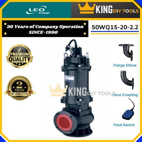 LEO AUTO SUBMERSIBLE WATER PUMP 50WQ15-20-2.2 (FOR Waste Water Disposal)【READY STOCK】 | Shopee ...