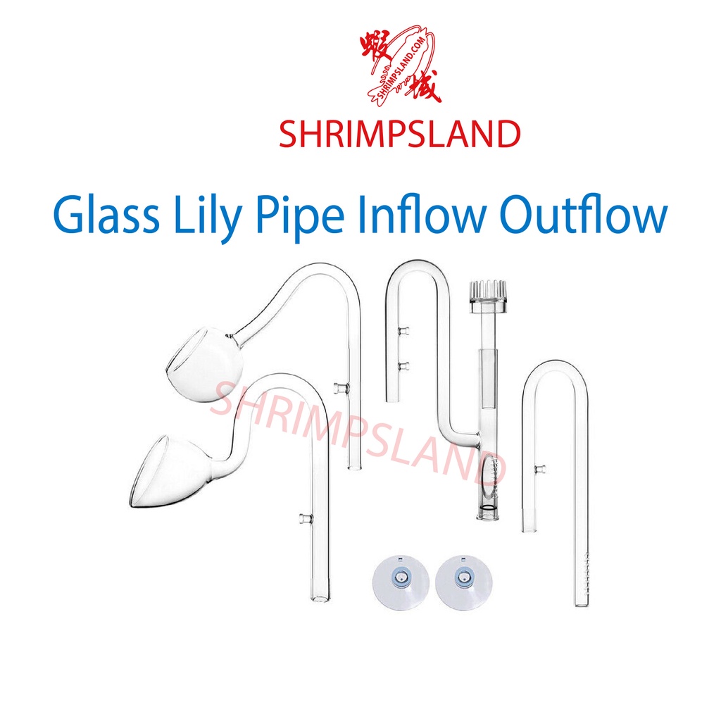 [SHRIMPSLAND] Aquarium Glass Inflow Outflow Lily Poppy Skimmer Pipe ...