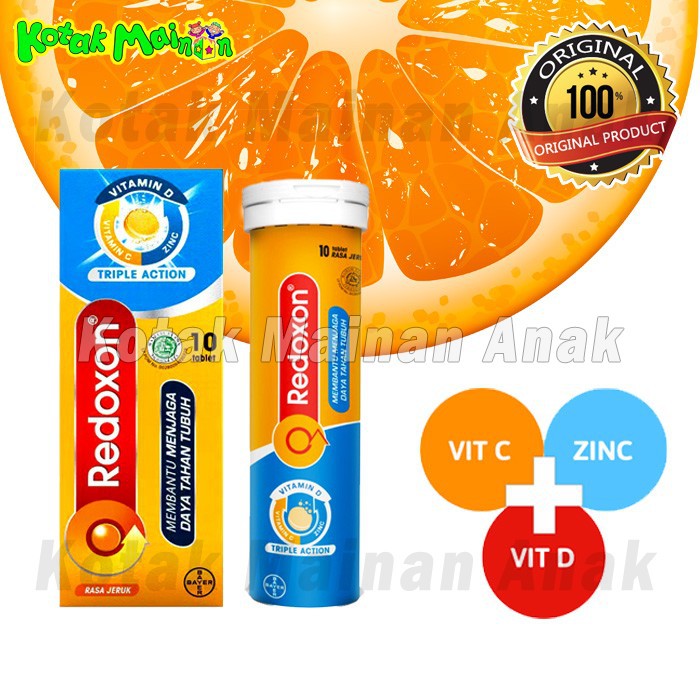 Redoxon Triple Action Contents 10 Multivitamin Tablets Vitamin C D Zinc ...
