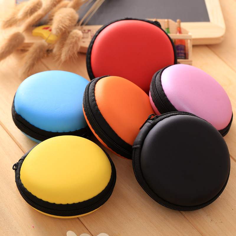 [Ready Stock] Mini Round Earphone Bag Charging Cable Storage Bag Casing ...