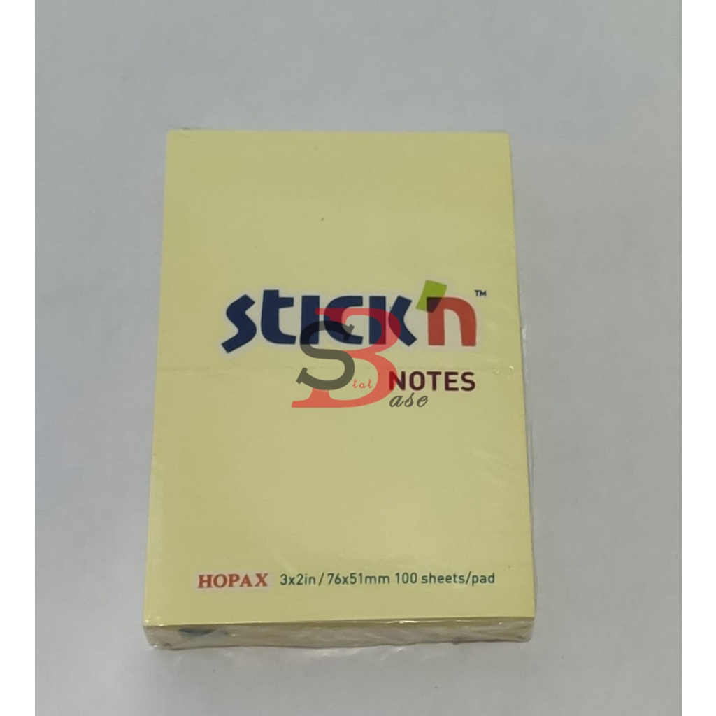 Hopax Stick’N Self-Adhesive Note 21006 - 3”x2” (100’s/pack) | Shopee ...