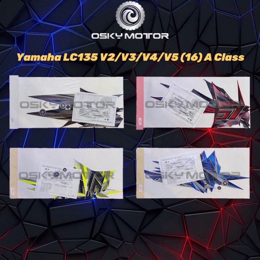 Yamaha LC135 V2/V3/V4/V5 (16) A Class Body Sticker - Black / Yellow ...