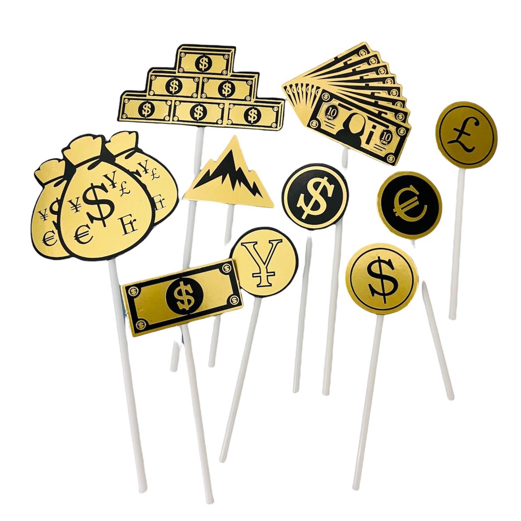 Gold Money Cake Decoration Gold Money Cake Topper Gold Money Decor ...