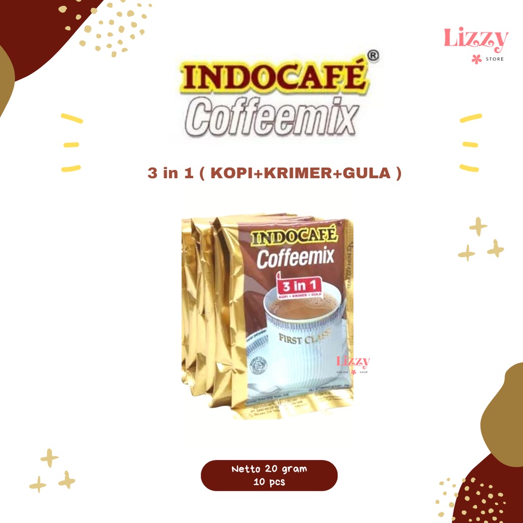 Indocafe Coffeemix 3in1 First Class Coffee 20gram 10pcs | Shopee Malaysia