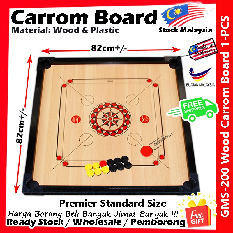 【FreeGift】Wooden Handmade Carrom Board Papan Meja Karambol Carrom Board ...