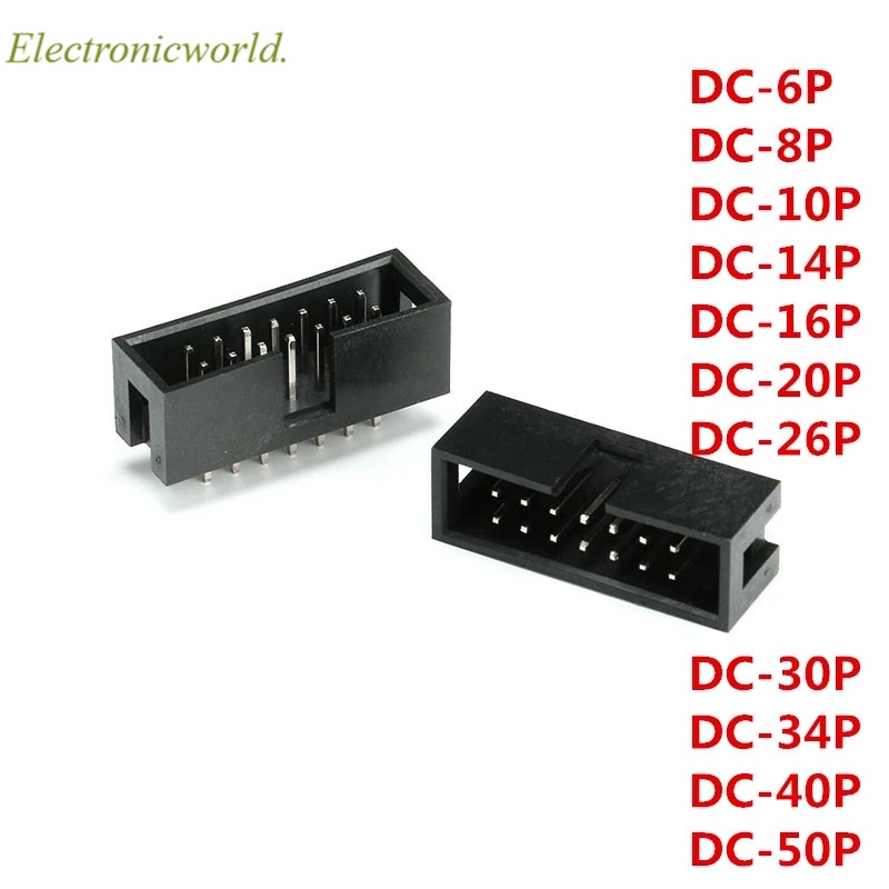 10pcs dip 6/10/20/26/34 PIN 2.54MM pitch MALE SOCKET straight idc box headers PCB CONNECTOR ...