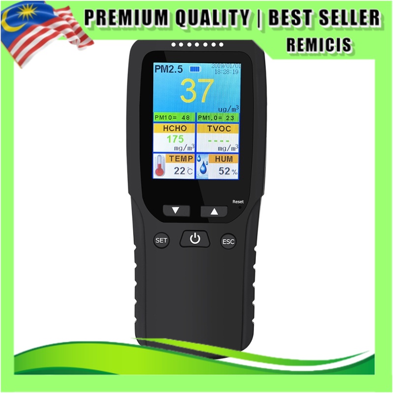 9 in 1 Air Quality Monitor Indoor Outdoor, PM2.5, PM1.0, PM10, HCHO ...