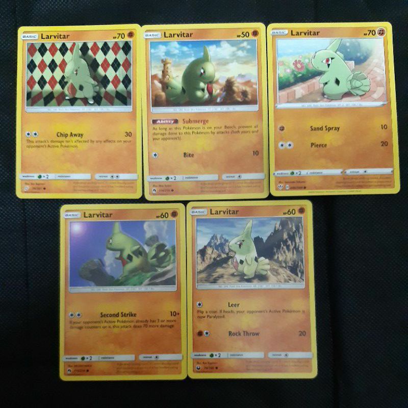 Pokemon Card TCG: Larvitar Set - 5cards (NON HOLO) 100% Original ...