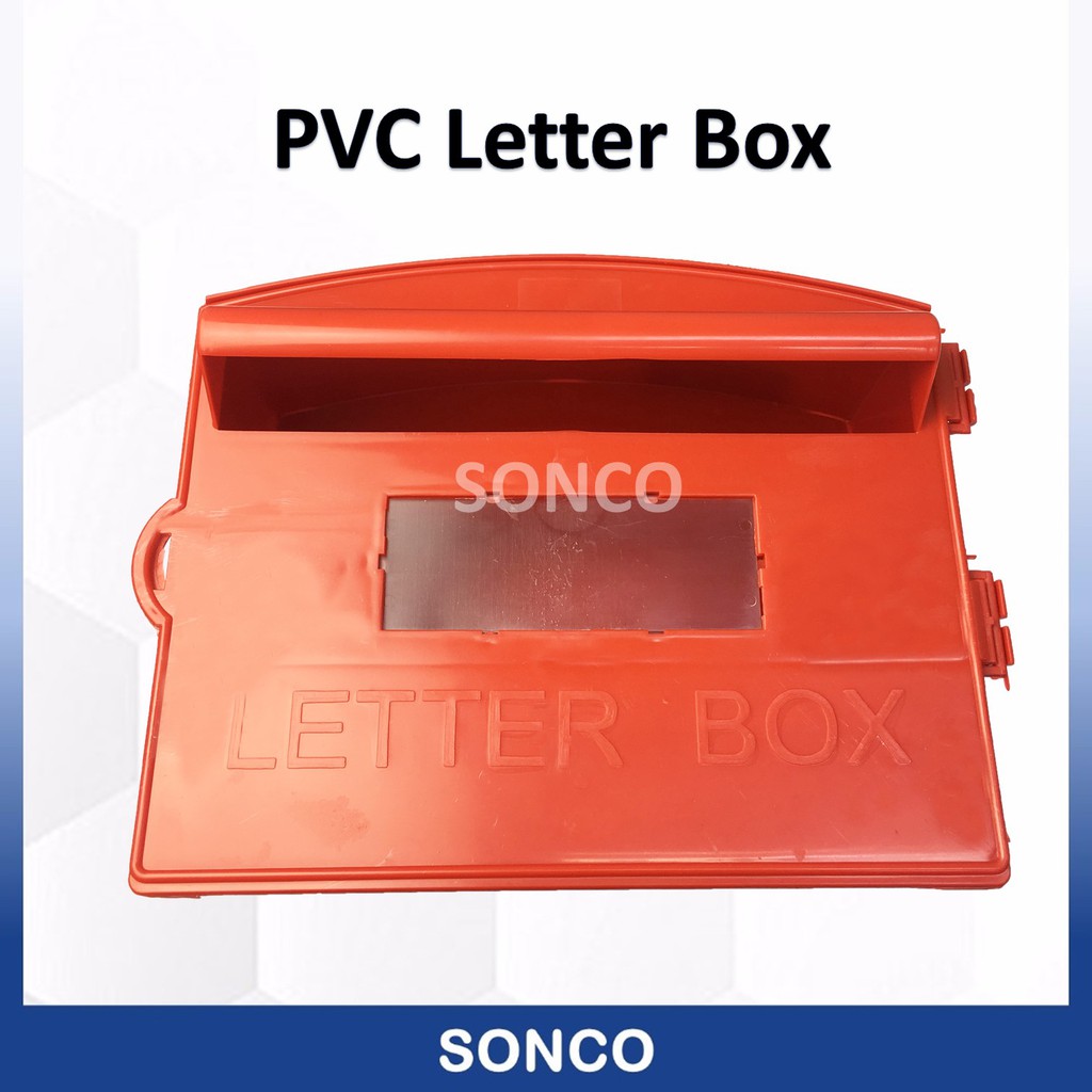 PVC Red Post Letter Box/ Plastic Mail Box/ Peti Surat Plastik/ Mailbox ...