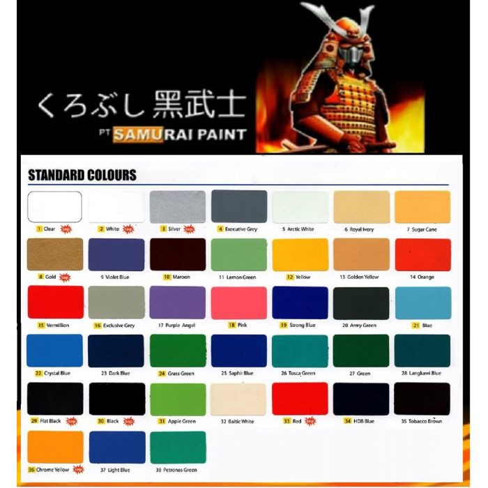 SAMURAI STANDARD Colour Series Spray Paint Aerosol 400ml | Shopee Malaysia