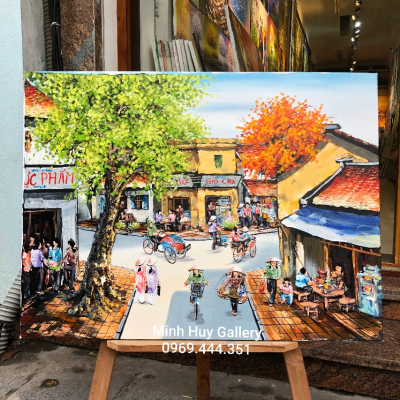 Hanoi LIVING OIL PAINTING PAINT (85x65) _TRANH SON OIL PAINTING HOUSE ...