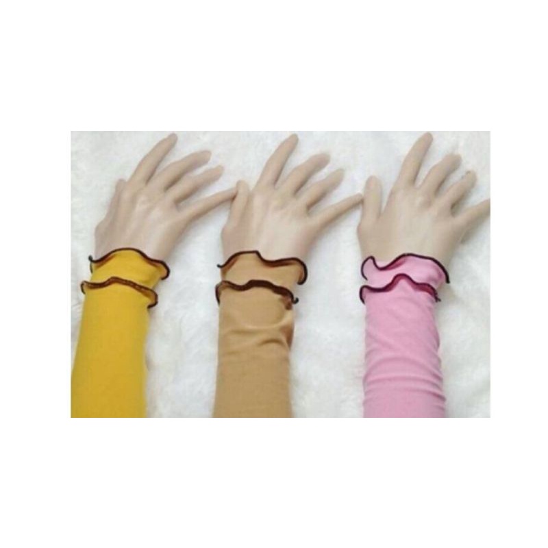 HANDSOCK SEJUK 2 LAYER DOUBLE RUFFLE SARUNG TANGAN MUSLIMAH HANDSOCK ...