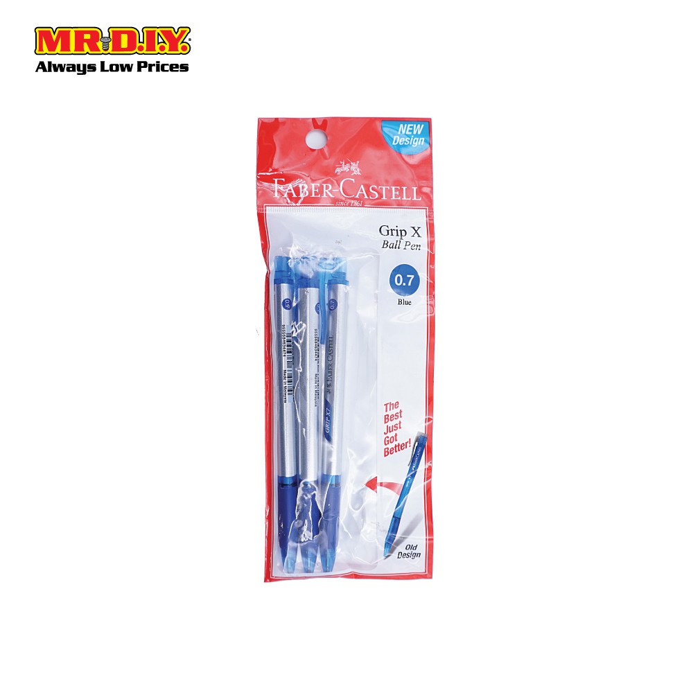 FABER CASTER Blue Colour Grip X7 Ball Pen 0.7mm (3pcs) | Shopee Malaysia