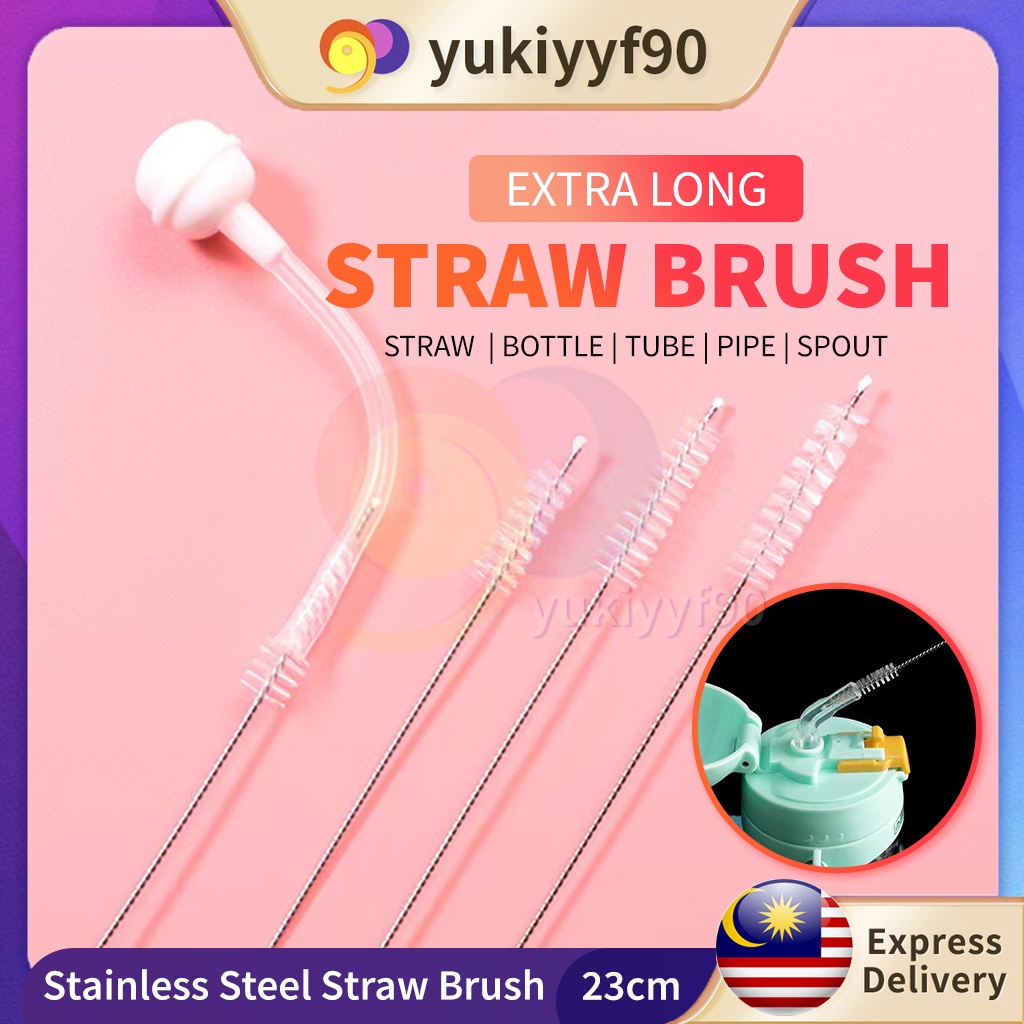 Long Stainless Steel Straw Brush Handle Straw Cleaning Brush Tumbler ...