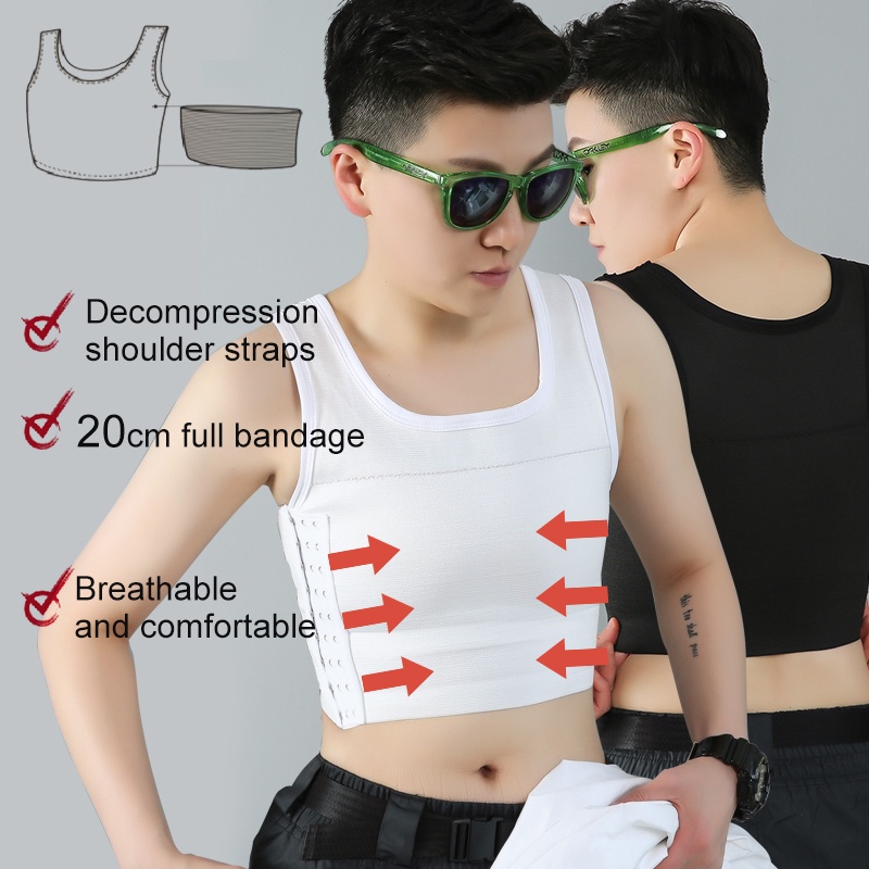 20cm Full Bandage Chest Binder Breathable Side Buckle Super Tight
