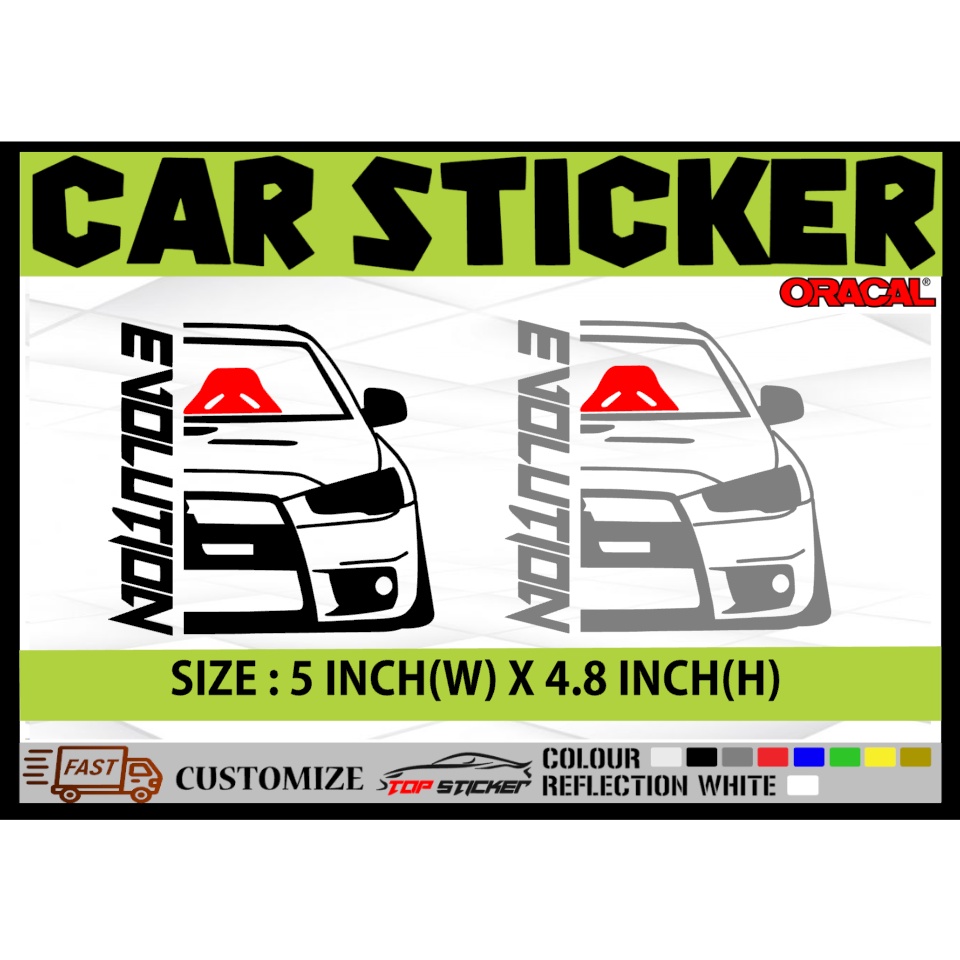 EVOLUTION LANCER INSPIRA PROTON MITSUBISHI CAR STICKER AKSESORI KERETA ...