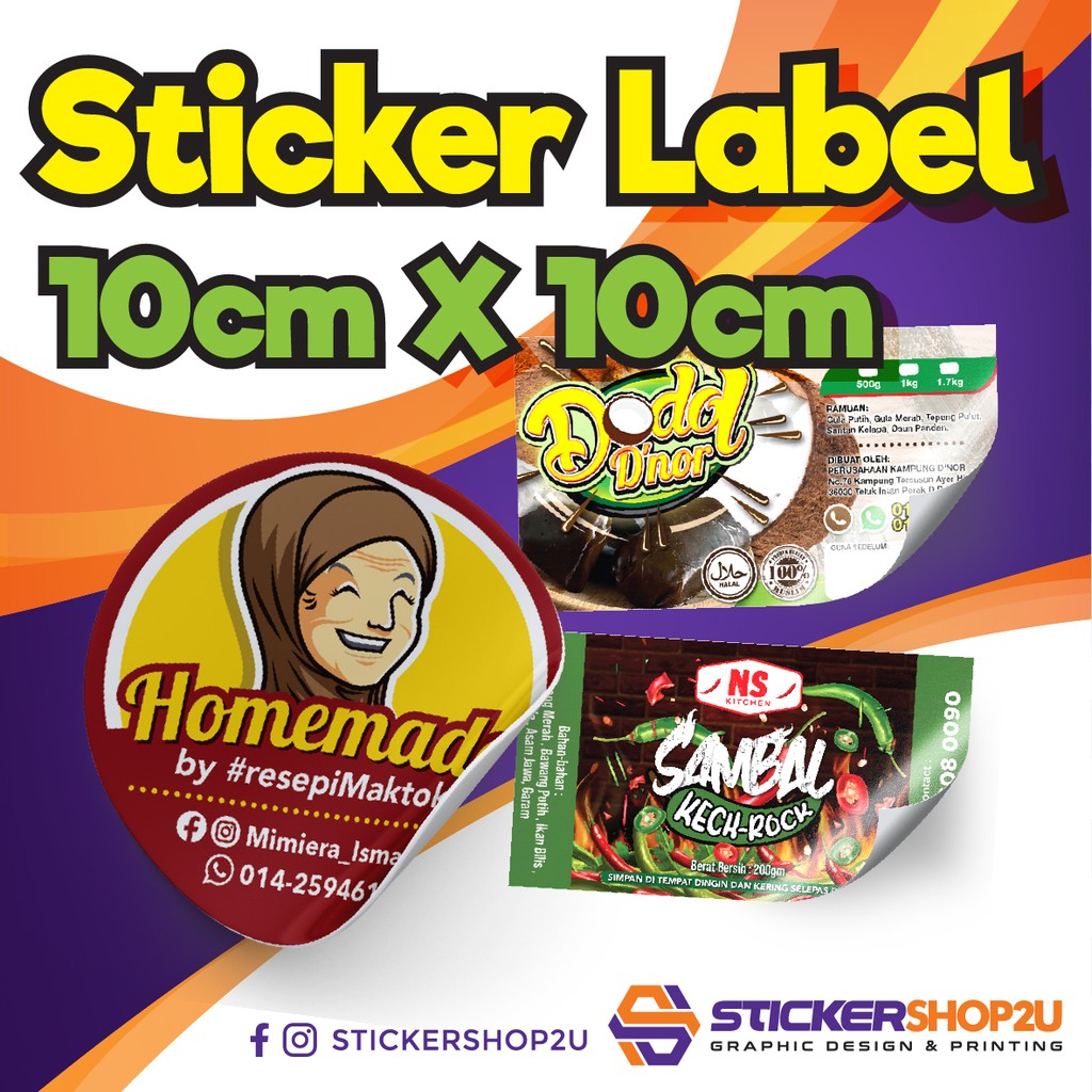 Sticker Label Produk - Mirrorkote Sticker (cut to shape) 10CM x 10CM ...