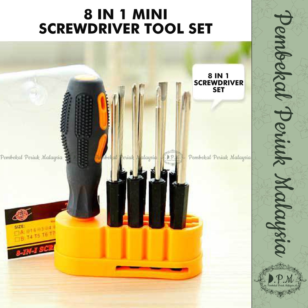 8-in-1 Mini Screwdriver Tool Set 8合1 / Set Alat Pemutar Skru 8 in 1 ...