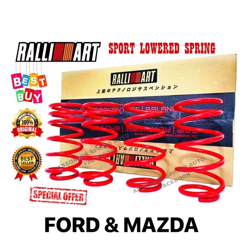 RALLIART FORD MAZDA SPORT LOWER SPRING BD BF FORD LASER BG ASTINA FORD ...