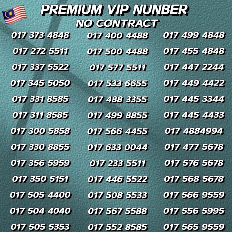 VIP Number ABBB, ABAB , AABB , ABBA ,Lucky Number, Fengshui VIP Number ...